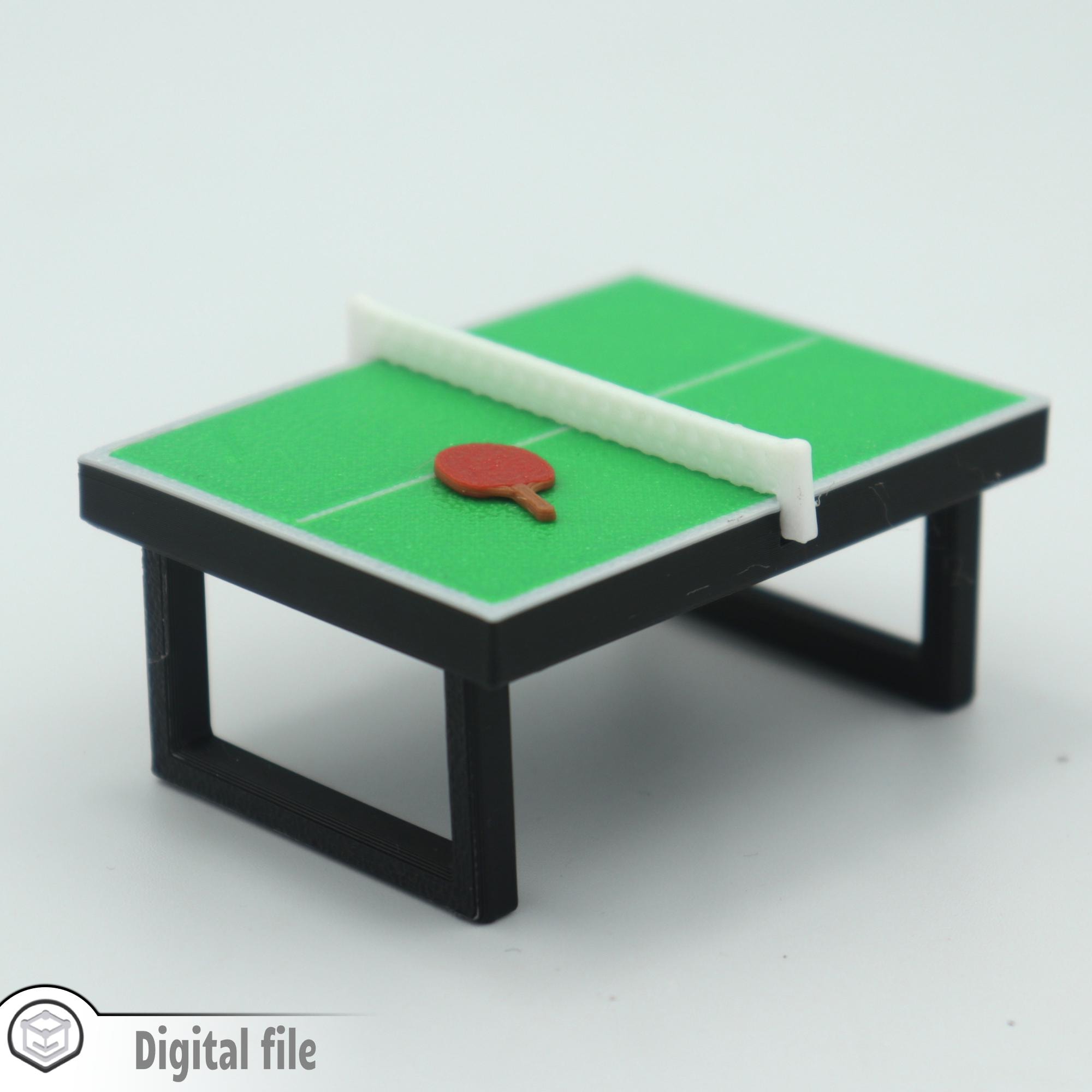 1:12 Miniature Ping Pong Table With Sliding Legs Multi-color Print 3d ...