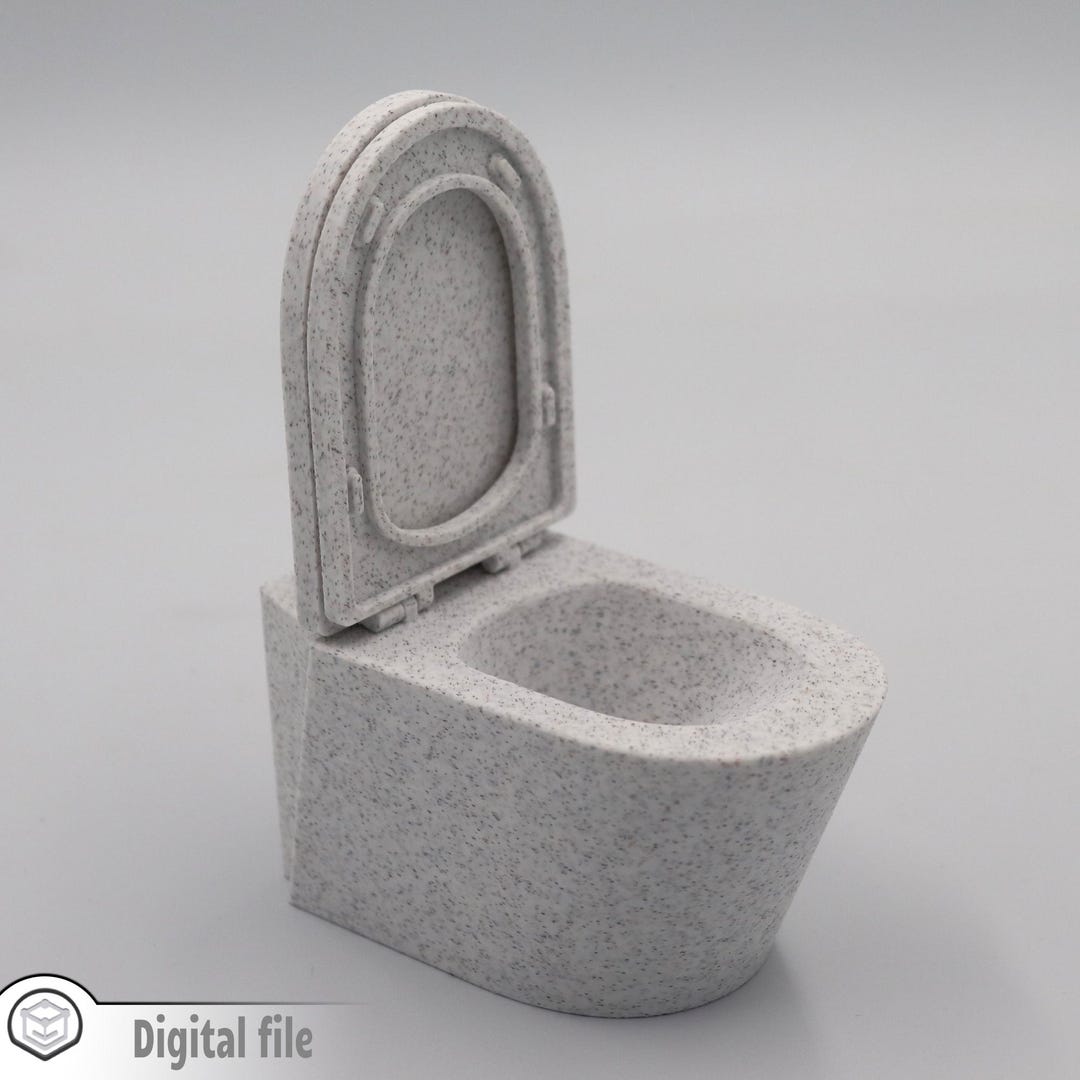 1:12 Miniature Bathroom Toilet Wall Mount 3d Stl File - Etsy