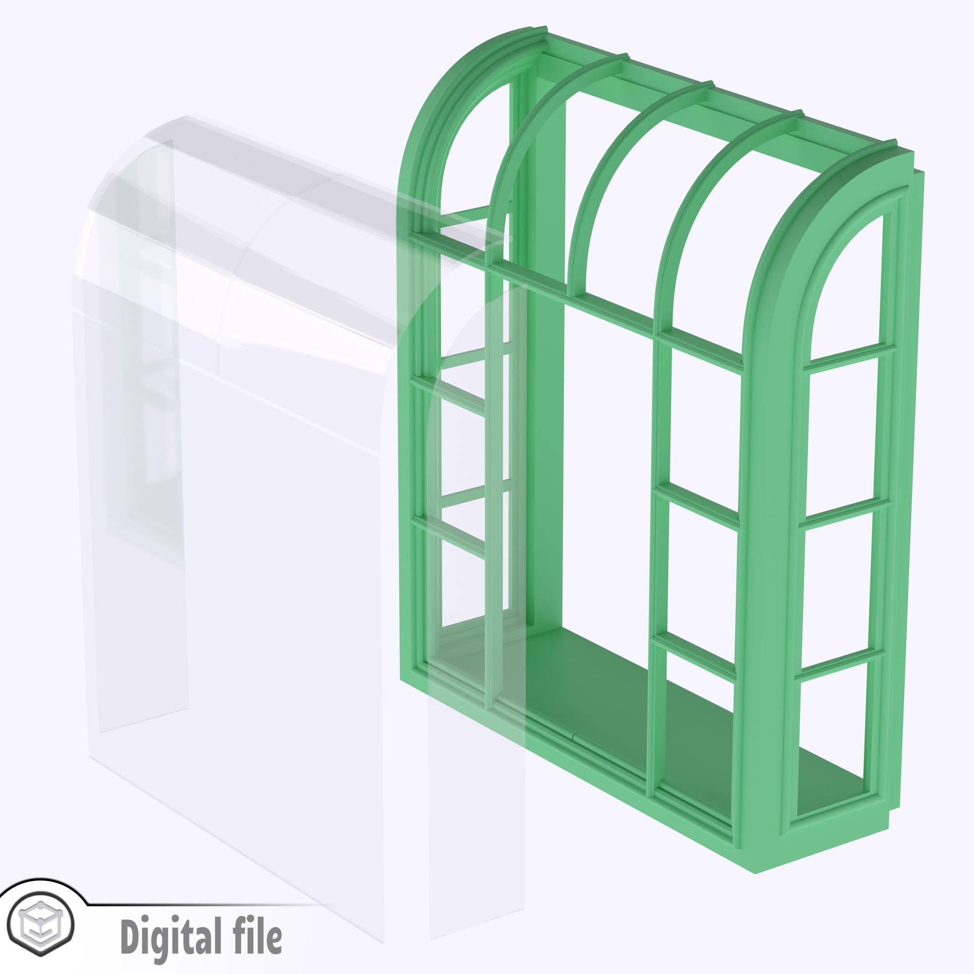 1:12 Miniature Bay Window Greenhouse Multi-color and Multi-material ...
