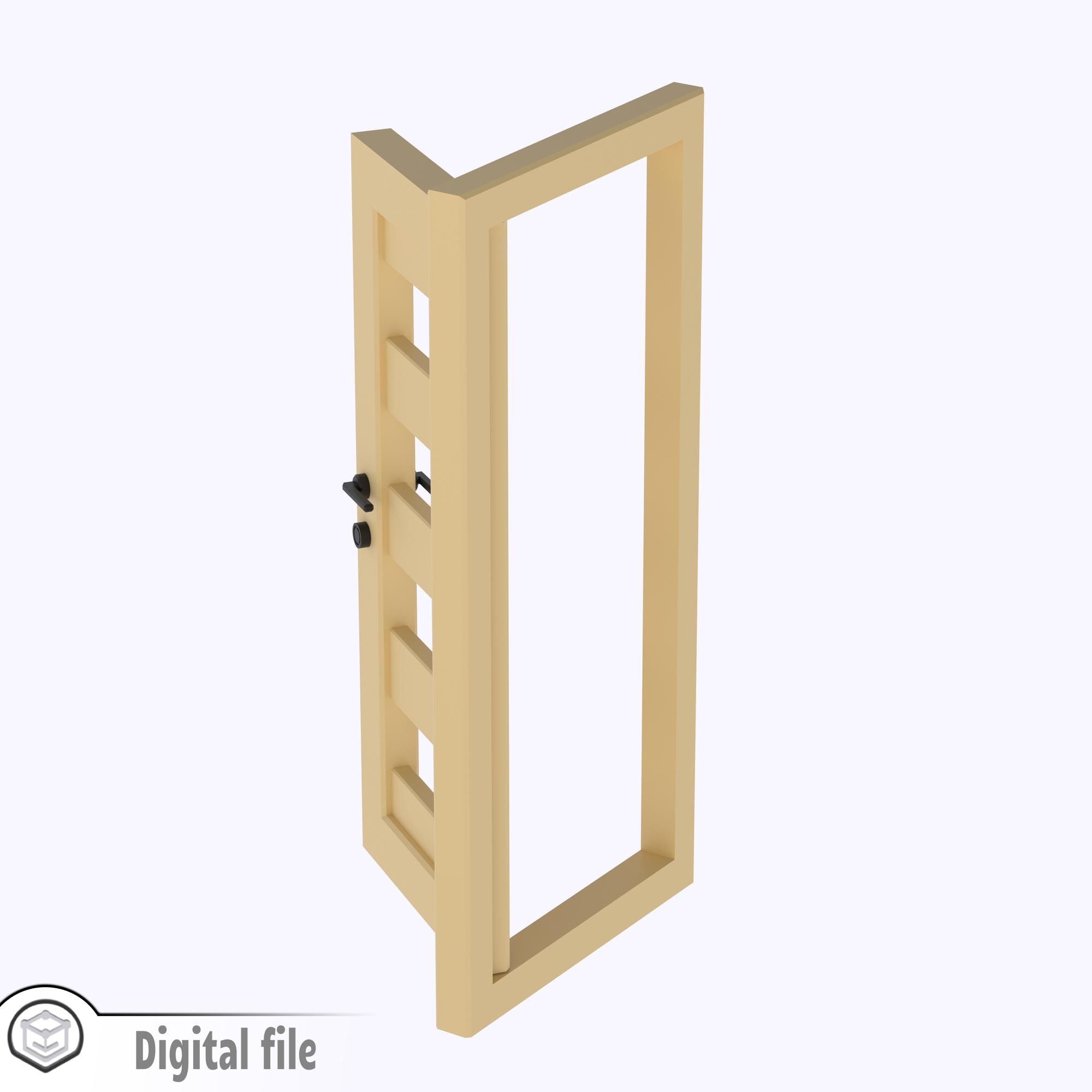 1:12 Miniature Functional Door Style 6 Multi-color and Multi-material ...