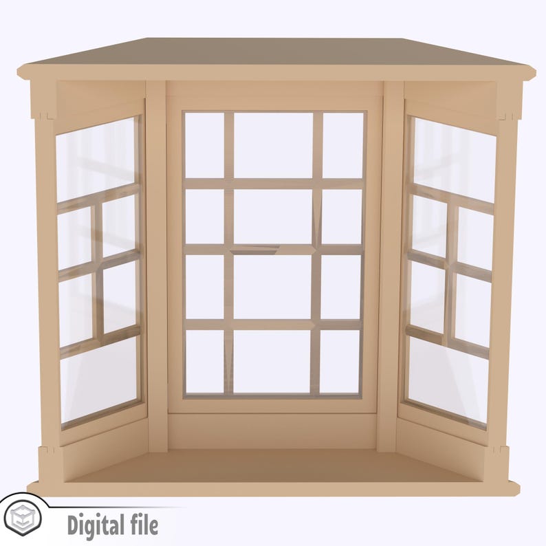 1:12 Miniature Bay Window Multi-color and Multi-material Features 3d ...