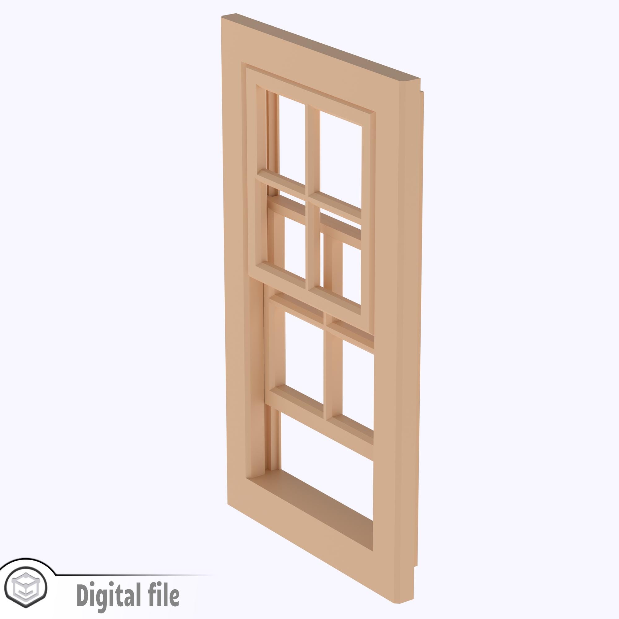 1:12 Miniature Vertical Sliding Window Style 1 Multi-color and Multi ...
