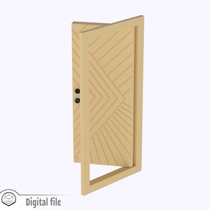 1:12 Miniature Functional Door Style 2 3d Stl File - Etsy