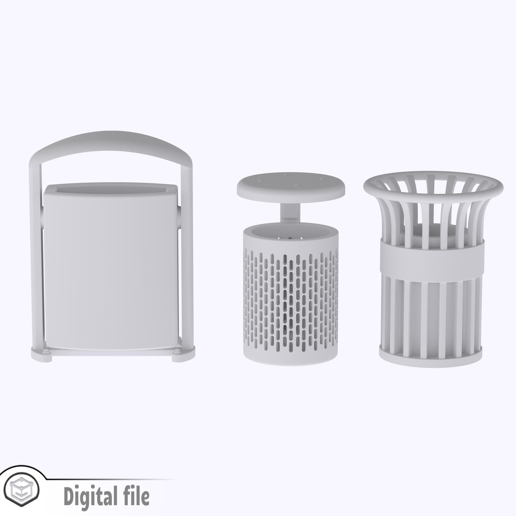 1:87 HO Set of 3 Recycle Bin Train Model 3D Stl File - Etsy