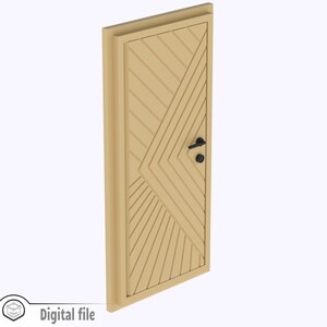 1:12 Miniature Functional Door Style 2 3d Stl File - Etsy
