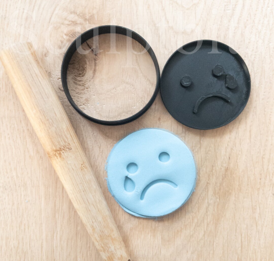 Cookie Cutter Emoji Crying Face Cutterstamp 3d Stl File - Etsy