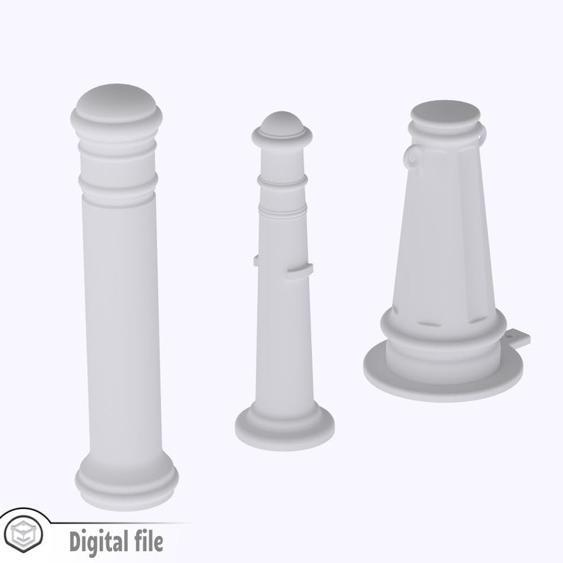 1:87 HO Set of 3 Urban Bollard #1 Train Model 3D Stl File - Etsy