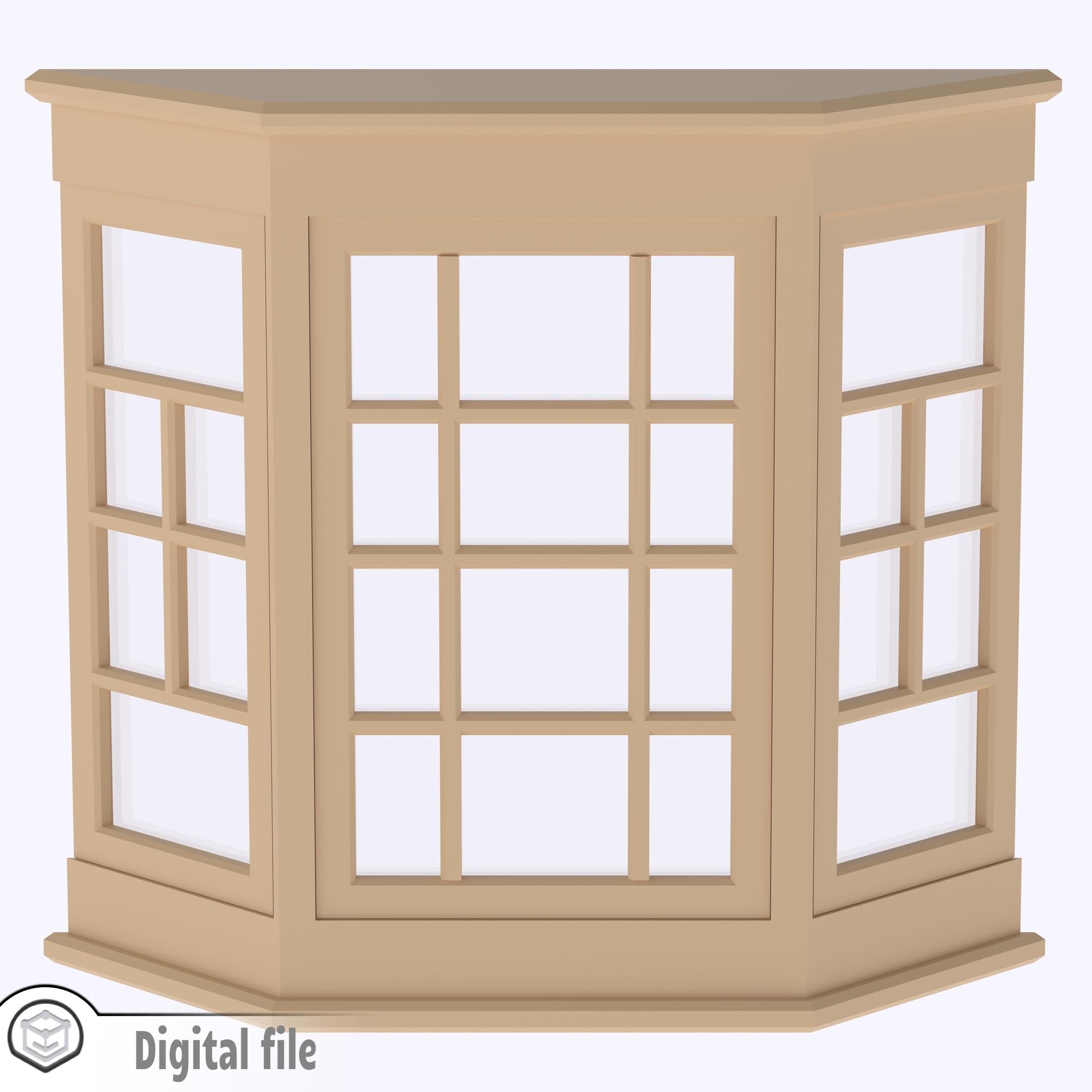 1:12 Miniature Bay Window Multi-color and Multi-material Features 3d ...