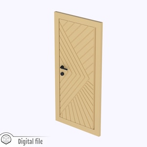 1:12 Miniature Functional Door Style 2 3d Stl File - Etsy