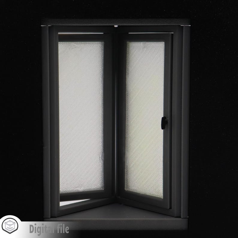 1:12 Miniature Bay Window 90 Degree With Functional Windows Multi-color ...