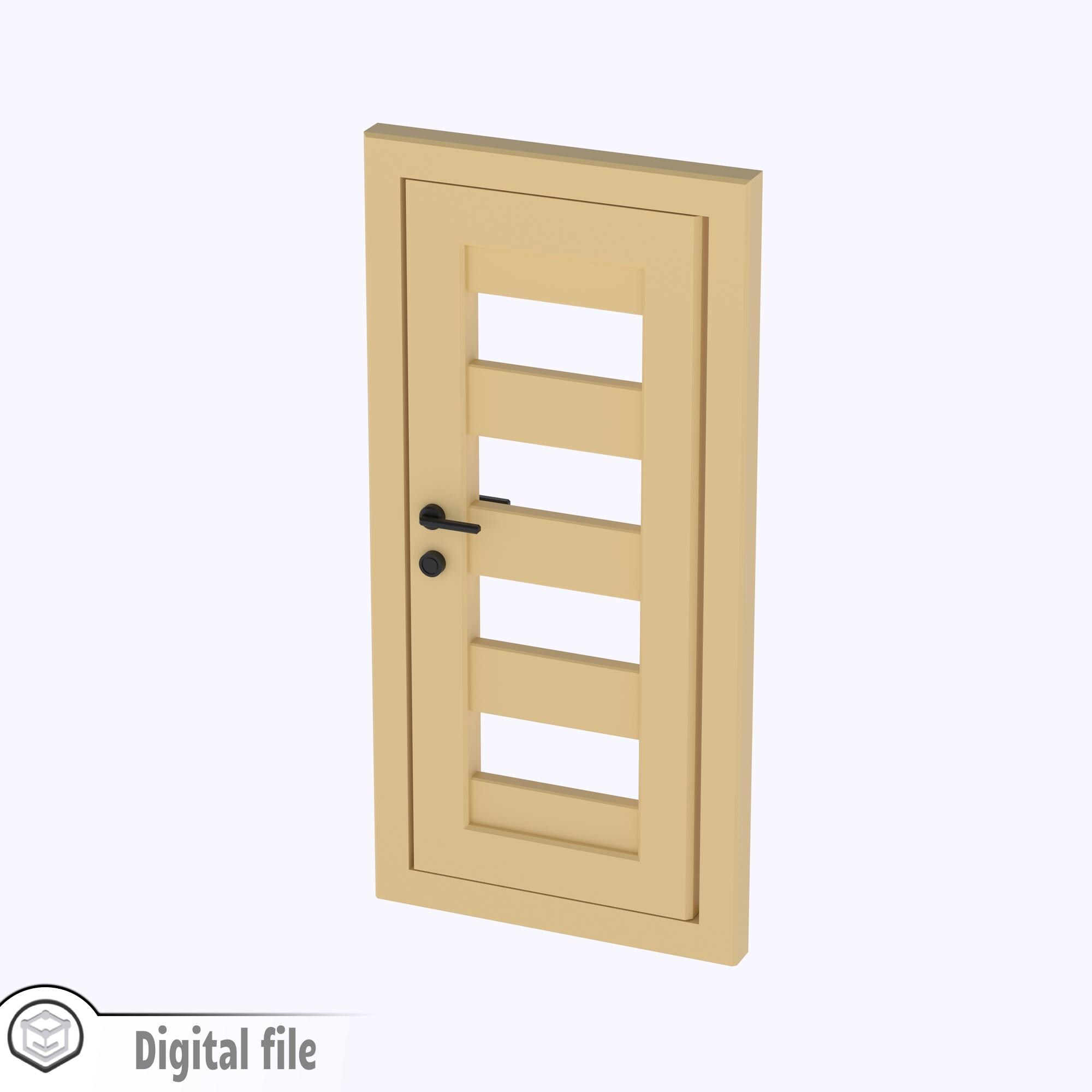1:12 Miniature Functional Door Style 6 Multi-color and Multi-material ...