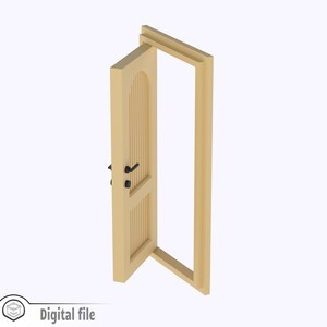 1:12 Miniature Functional Door Style 1 3d Stl File - Etsy