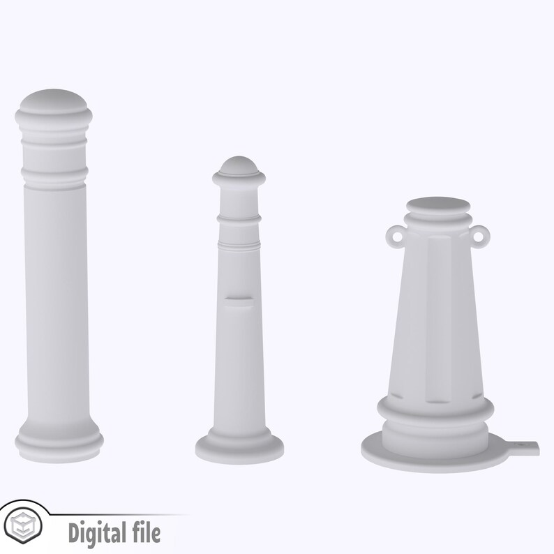 1:87 HO Set of 3 Urban Bollard #1 Train Model 3D Stl File - Etsy