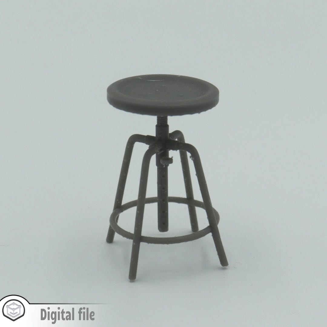 1:12 Miniature Bar Stool Style 1 3d Stl File - Etsy