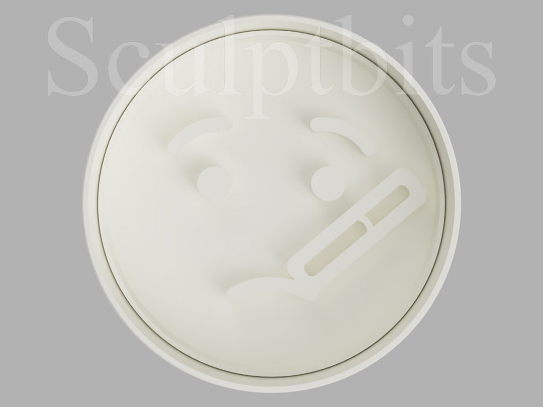 Cookie Cutter Emoji Face With Thermometer Cutterstamp 3d Stl File - Etsy