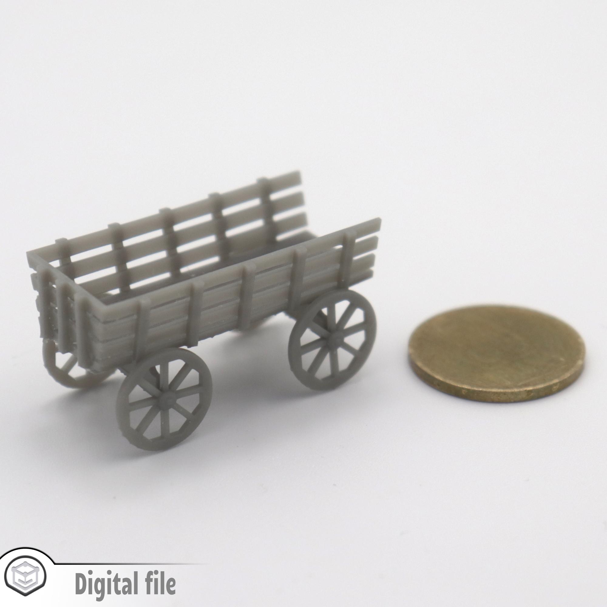 1:87 HO Scale Wooden Cart Train Model 3D Stl File - Etsy
