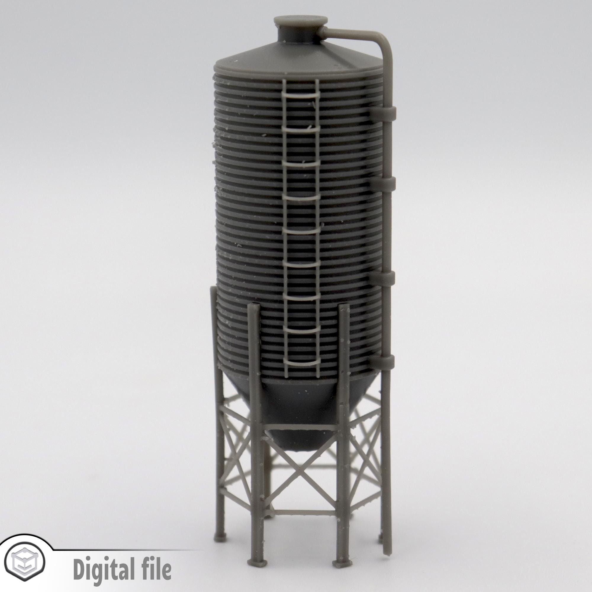 1:87 HO Agriculture Silo #2 With Metal Structure Train Model 3D Stl ...