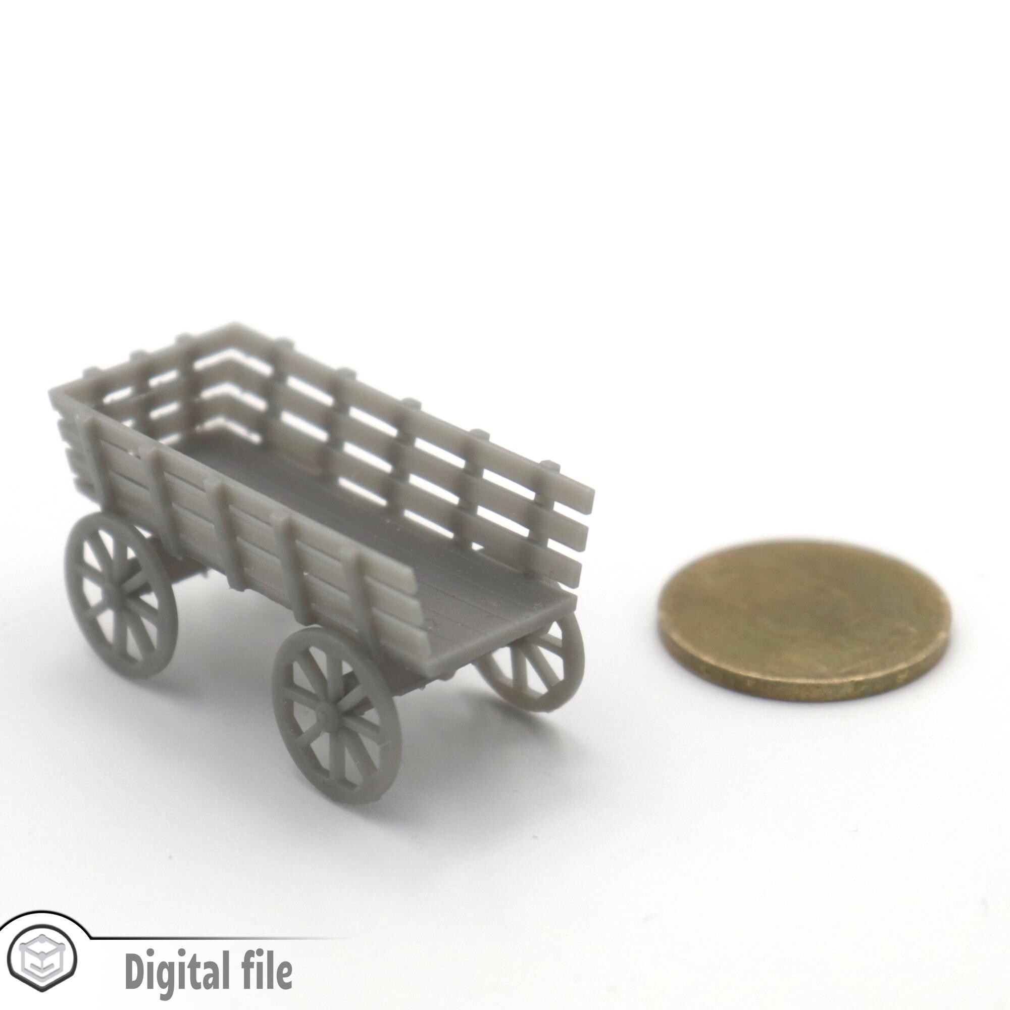 1:87 HO Scale Wooden Cart Train Model 3D Stl File - Etsy