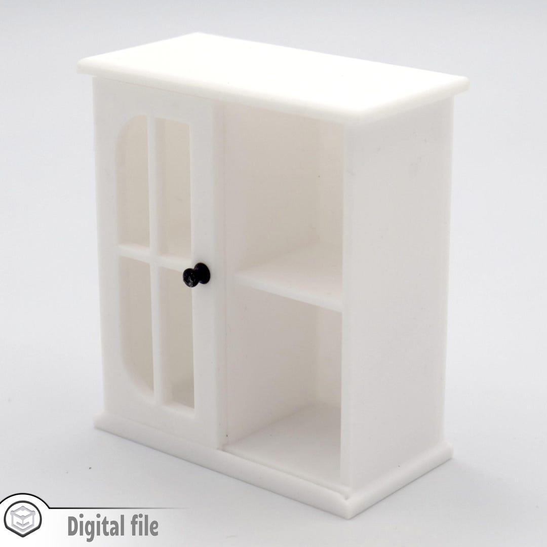1:12 Miniature Living Room/kitchen Cabinet With Functional Sliding Door ...