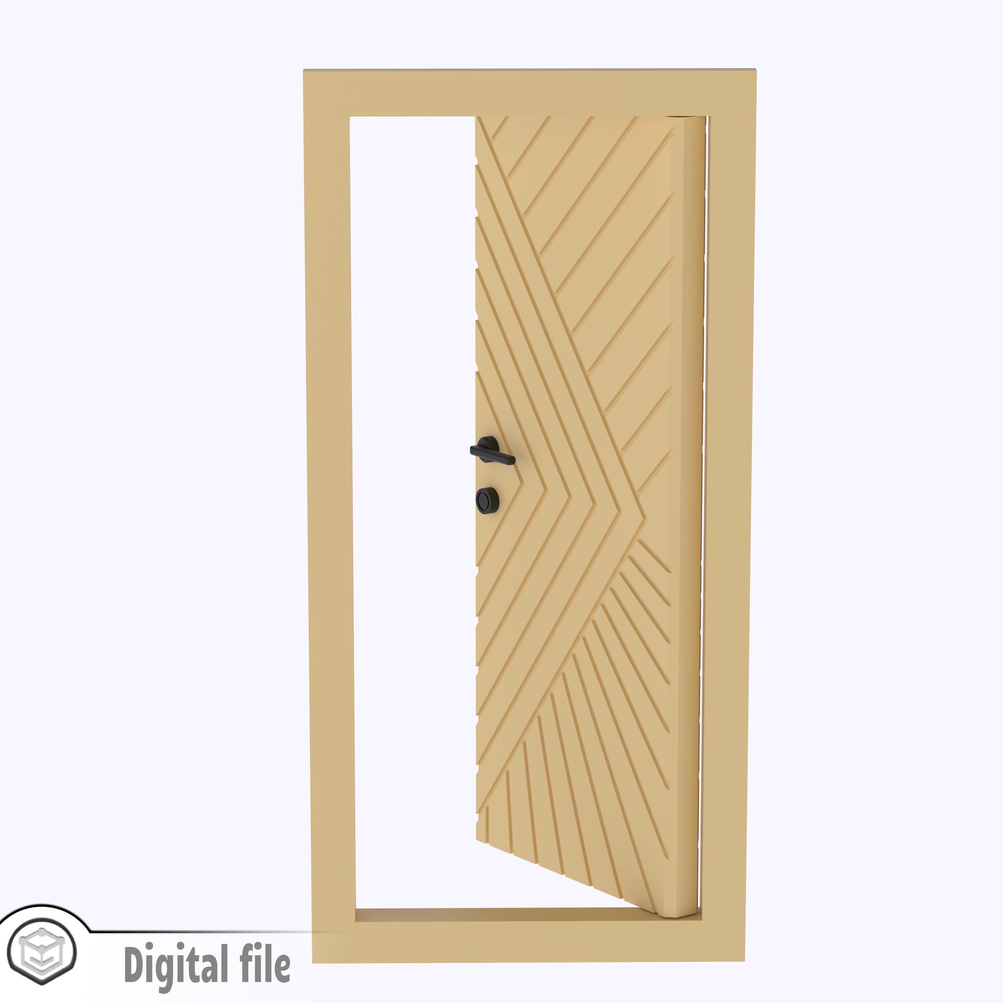 1:12 Miniature Functional Door Style 2 3d Stl File - Etsy