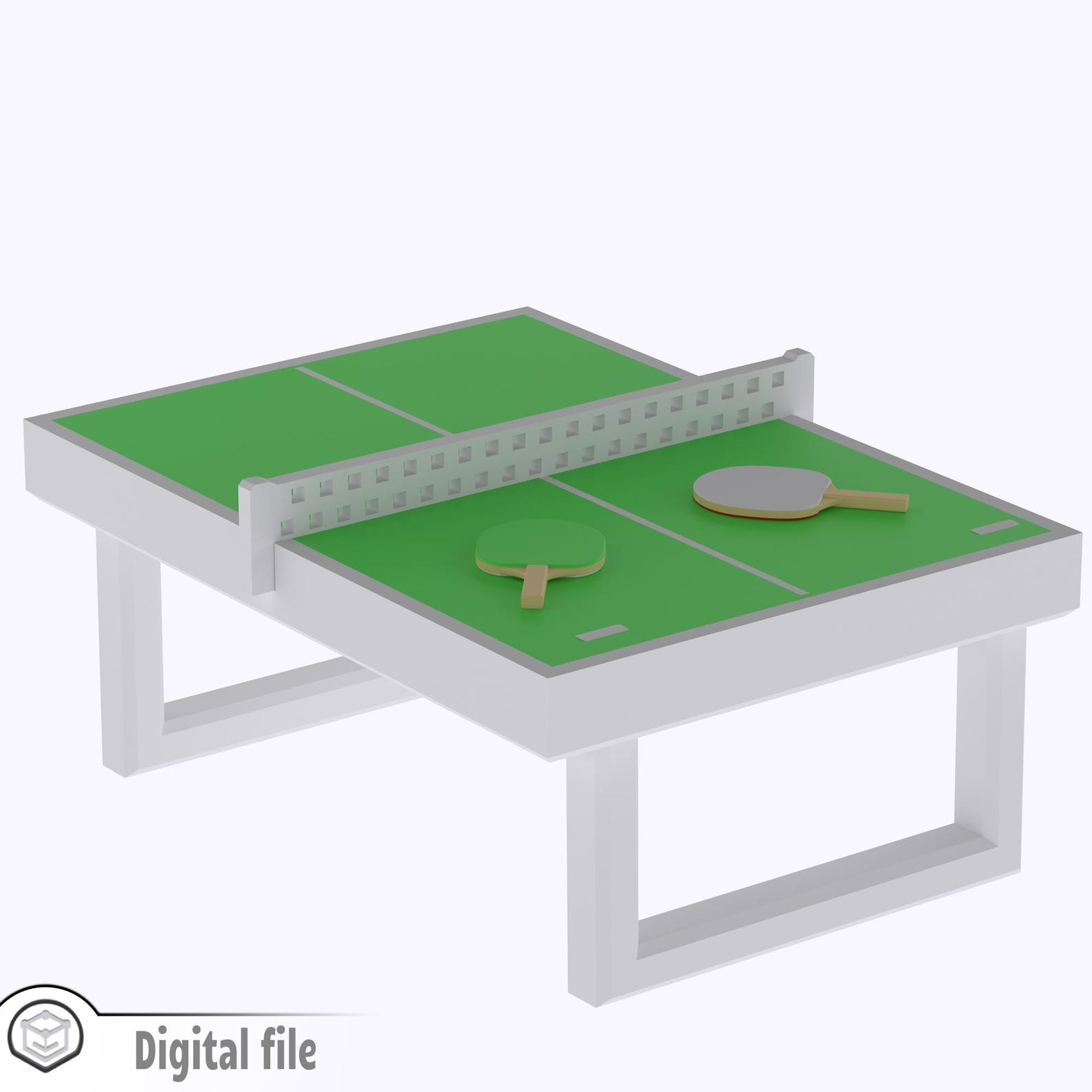 1:12 Miniature Ping Pong Table With Sliding Legs Multi-color Print 3d ...