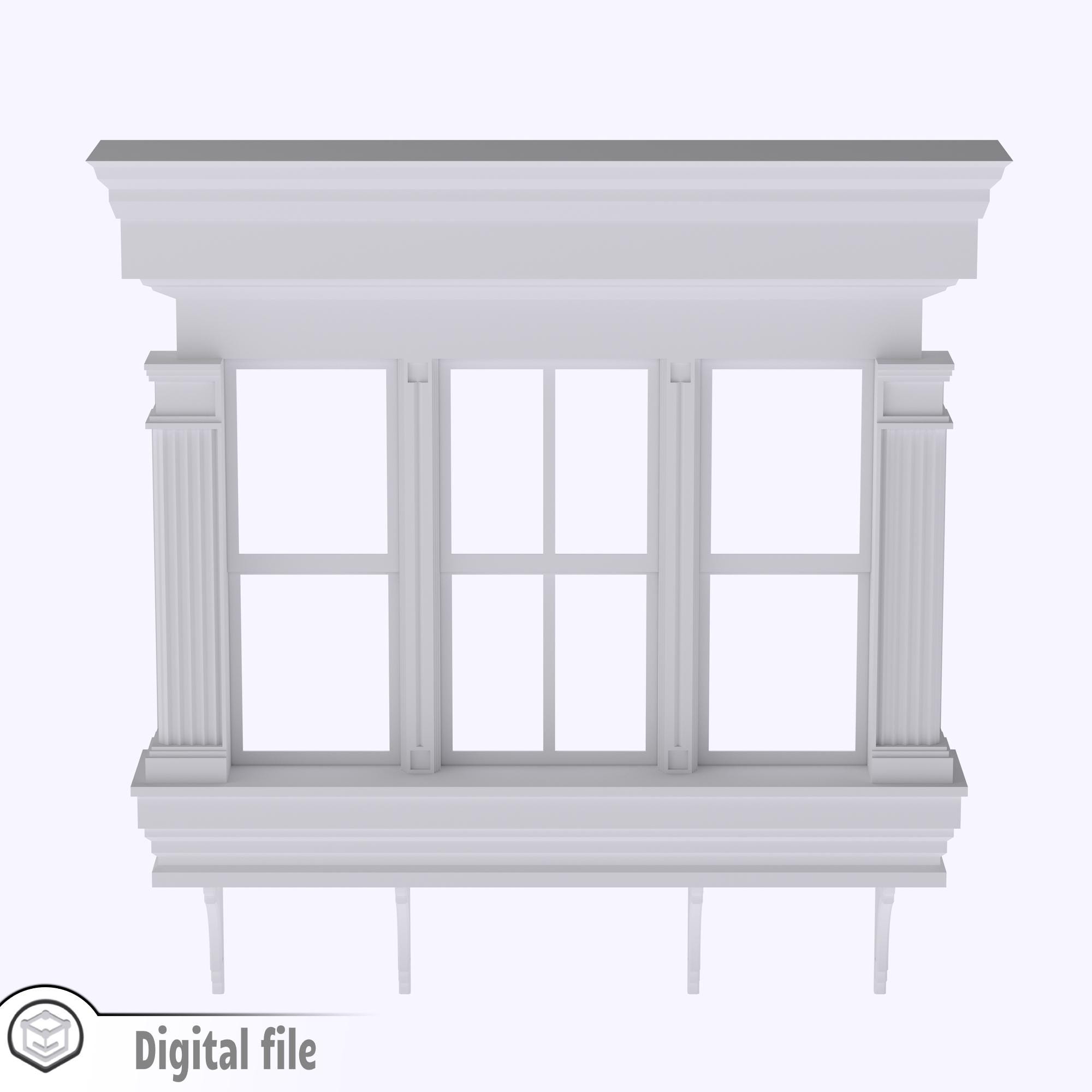1:12 Miniature Bay Window With Functional Sliding Windows Multi-color ...