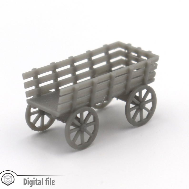 1:87 HO Scale Wooden Cart Train Model 3D Stl File - Etsy