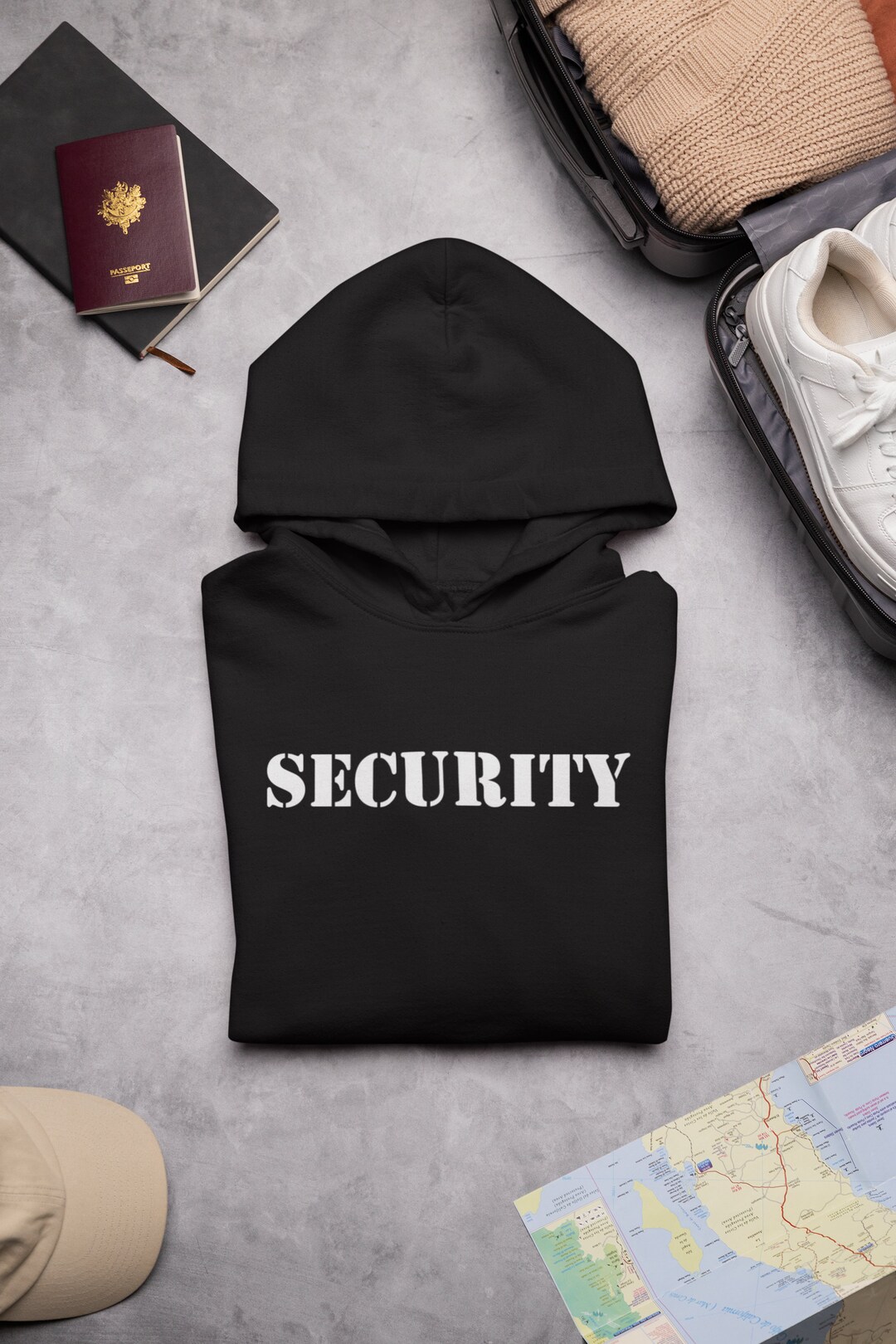 Black Security Hoodie - Unisex Security Guard Pullover Hooded ...