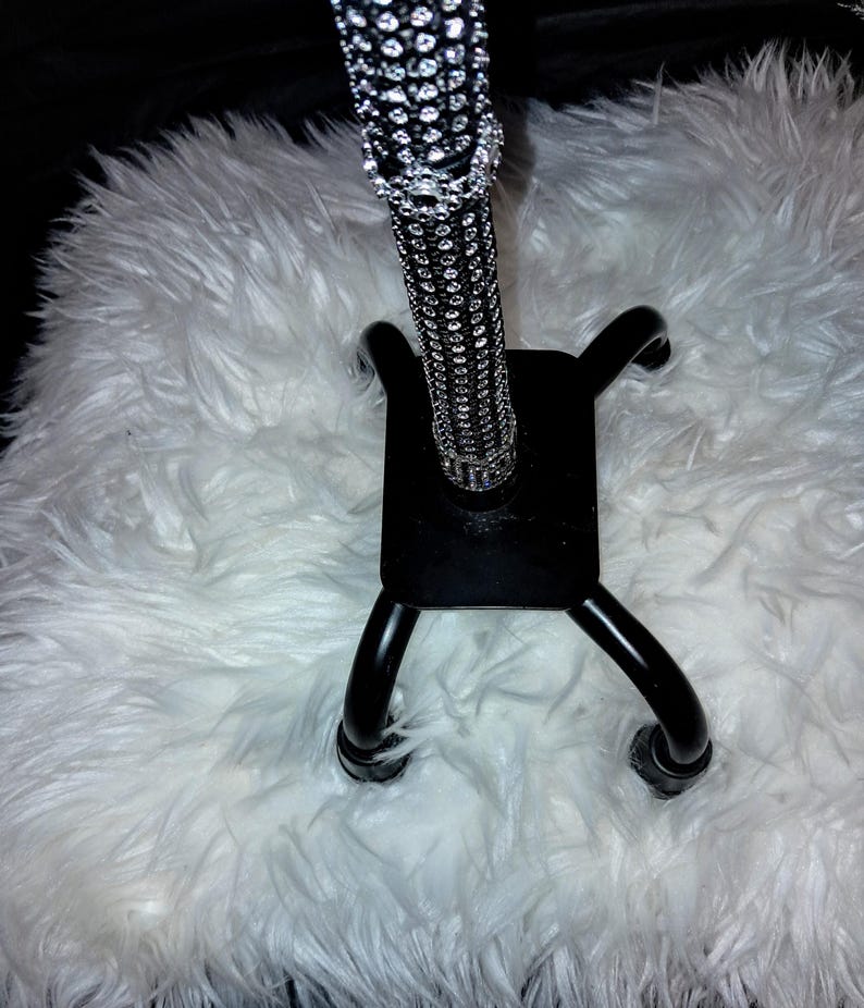 New Redesigned Bling-bling Equate Quad Walking Cane Adjustable Faux Fur ...