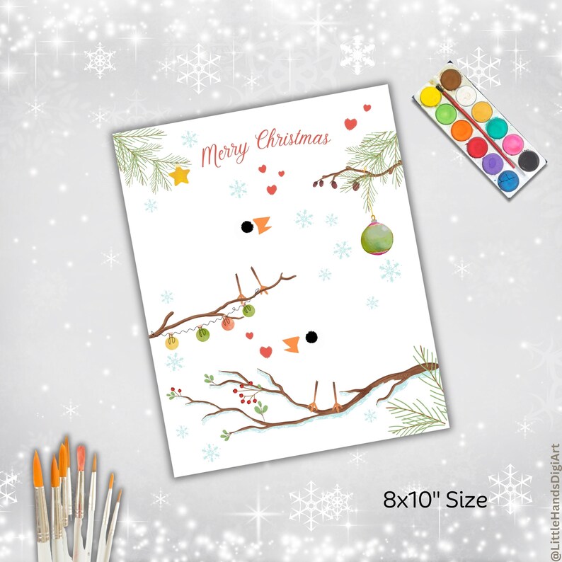 DIY Robin Cardinal Handprint Bird 2 Two Birds Kids Activity Christmas ...