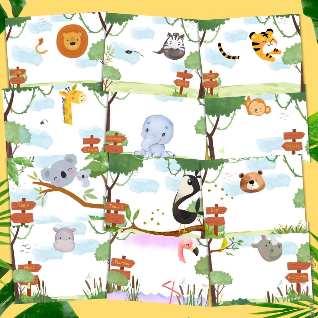 DIY Jungle Animals Handprint Art Bundle Jungle Animal Classroom Craft ...