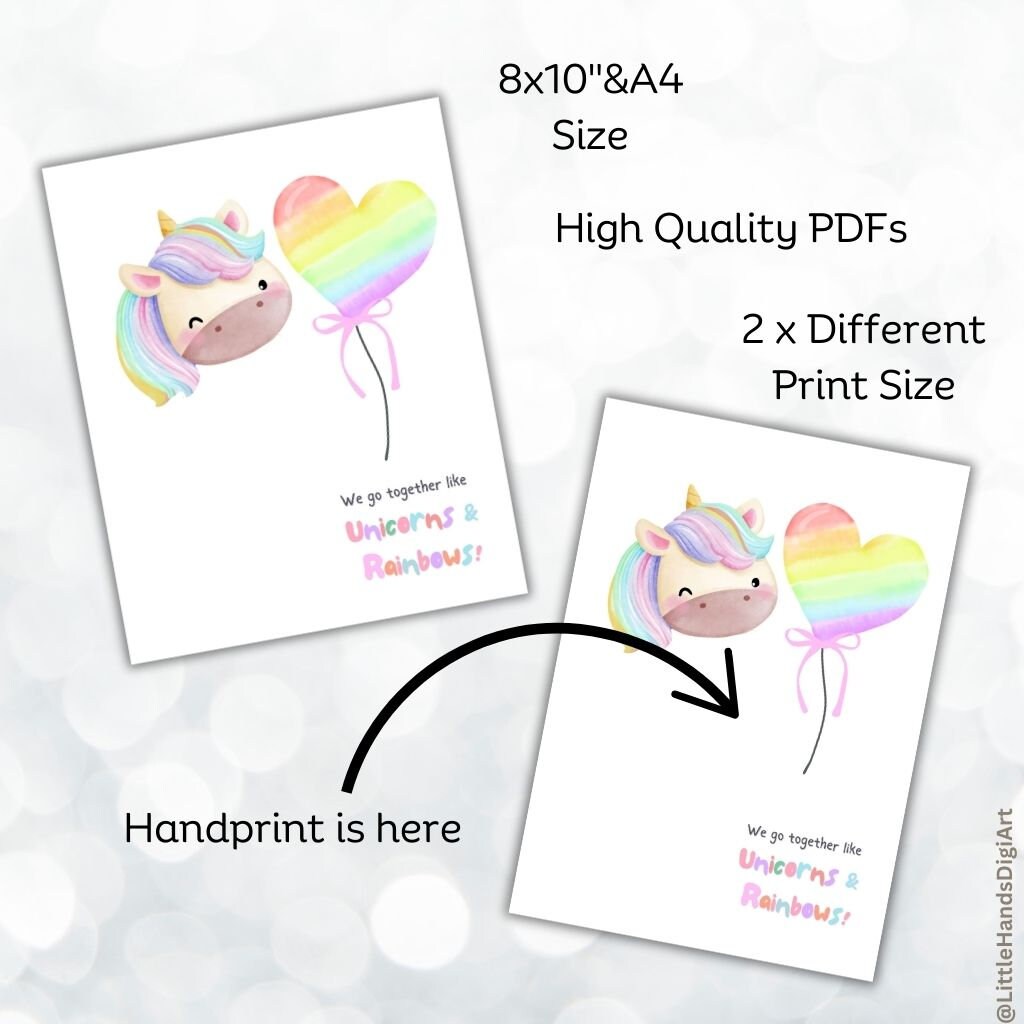Unicorns Rainbows Handprint Preschool Art, Handprint Preschool Craft ...