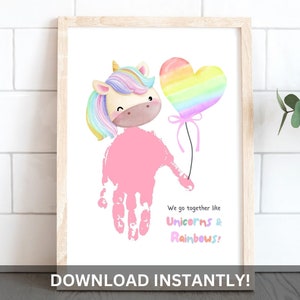 Unicorns Rainbows Handprint Preschool Art, Handprint Preschool Craft ...