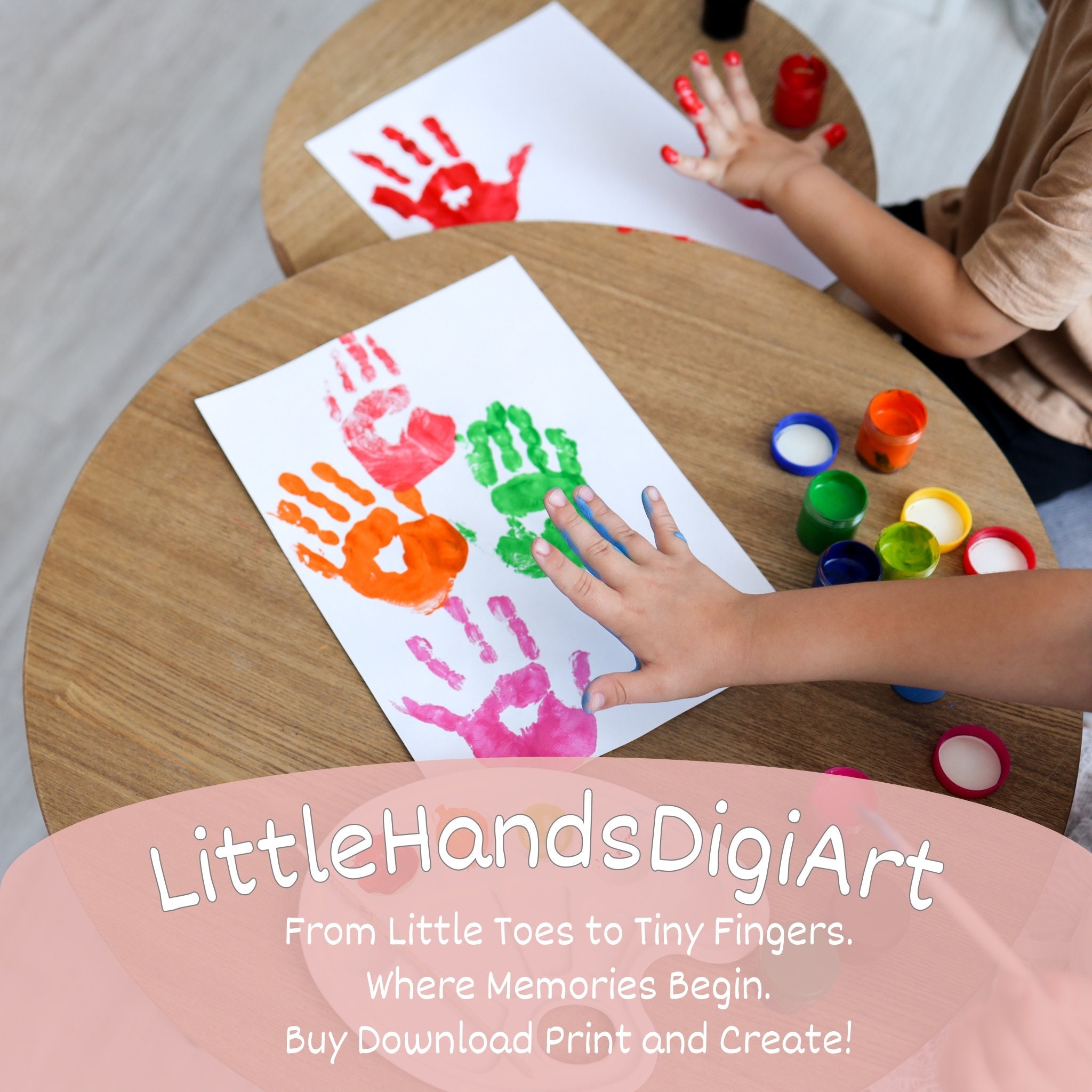 DIY Handprint Art Custom Birthday Gift Printable Happy Birthday ...