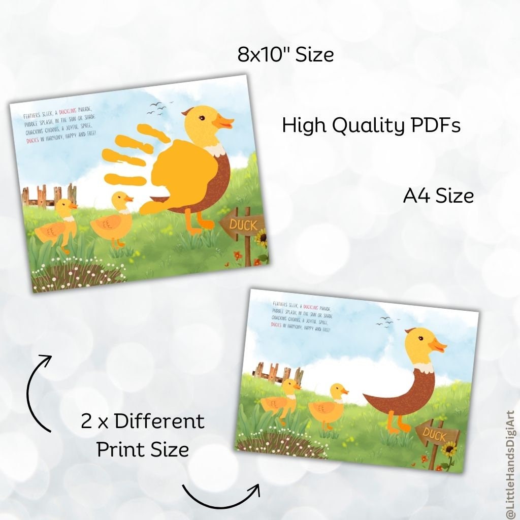 Duck Handprint DIY Activity Kids Bird Duck Handprint Poetry Farm ...
