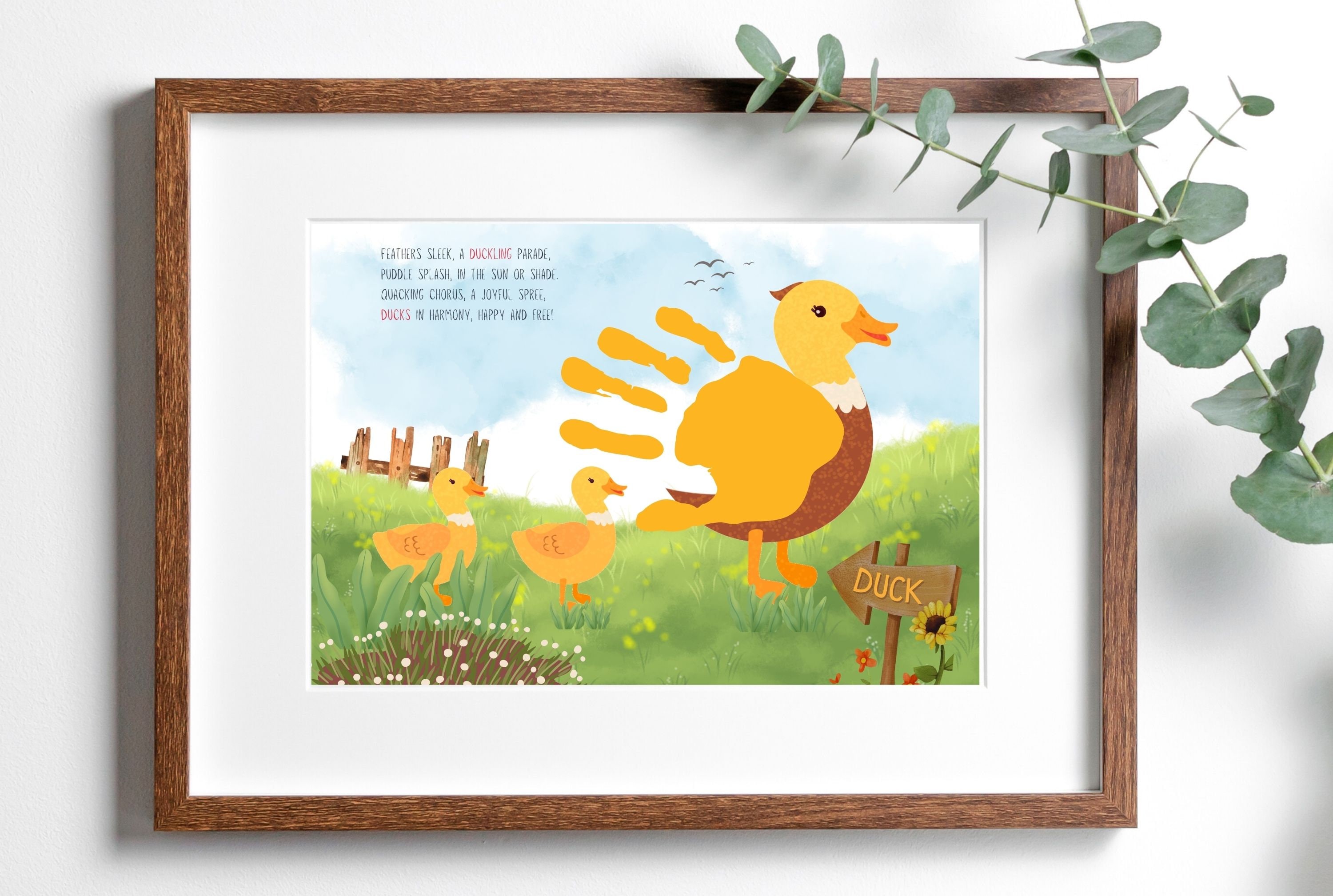 Duck Handprint DIY Activity Kids Bird Duck Handprint Poetry Farm ...