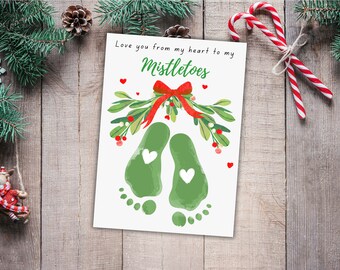 Reindeer Christmas Footprint Craft Christmas Baby Craft - Etsy