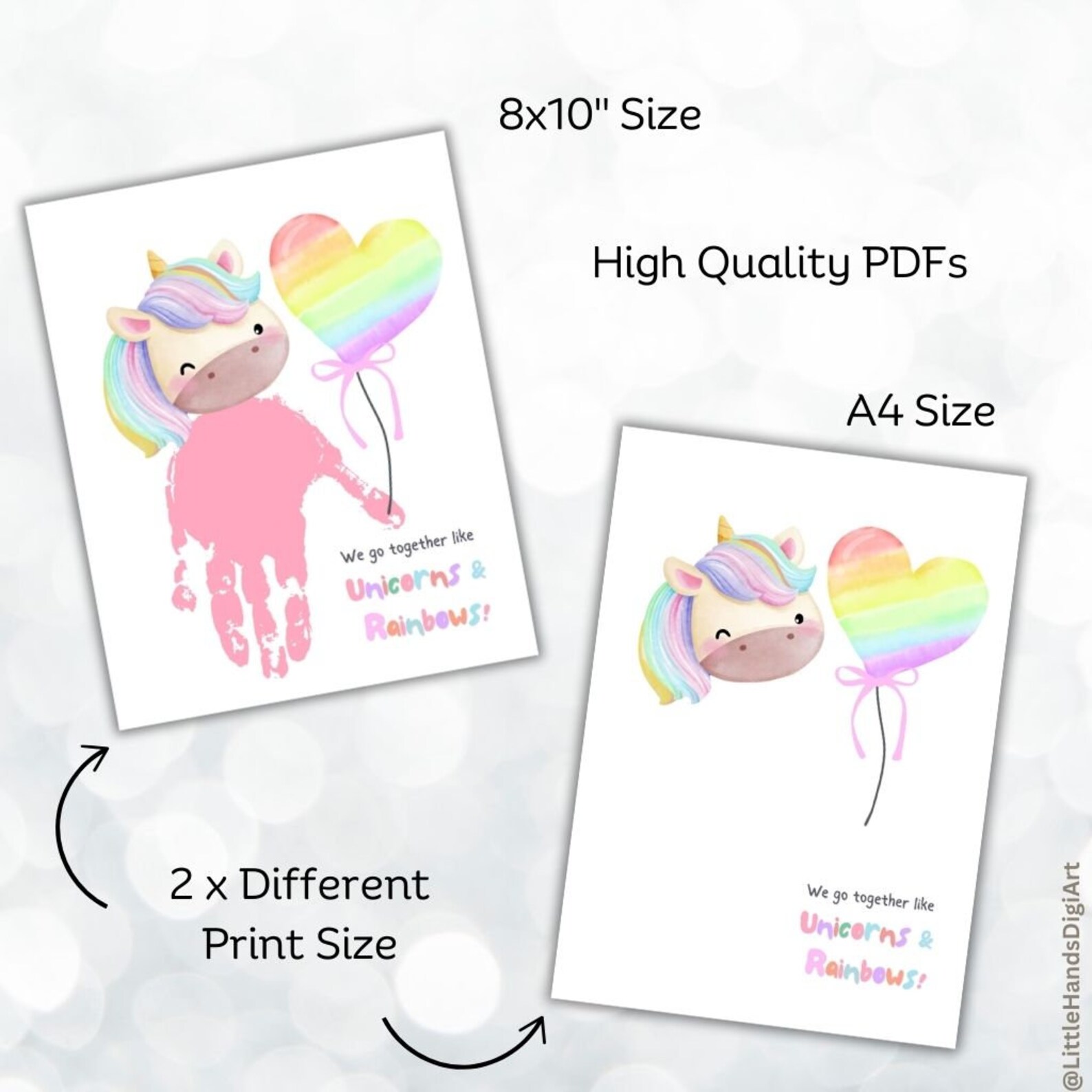 Unicorns Rainbows Handprint Preschool Art, Handprint Preschool Craft ...