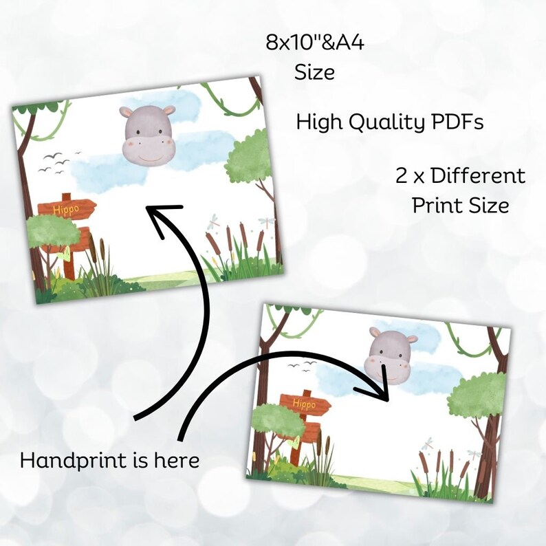 DIY Hippo Handprint Activity for Kids Hippopotamus Handprint Jungle ...