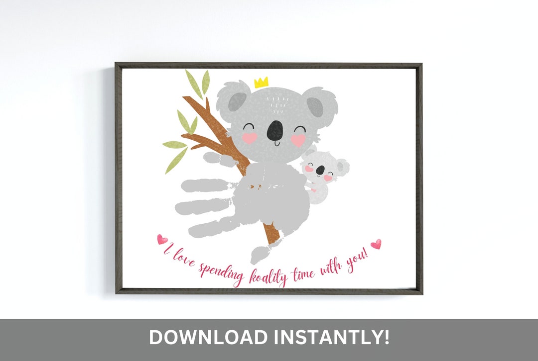 DIY Valentine's Day Koala Handprint Kids Activity Printable Valentines ...