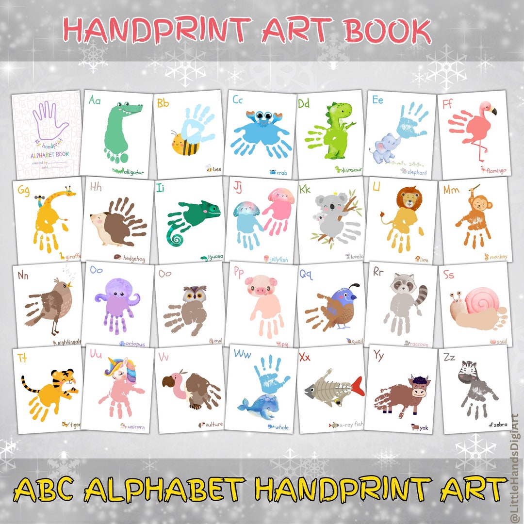 Handprint Alphabet Book ABC Craft Art A-Z Phonic Book Baby Toddler ...