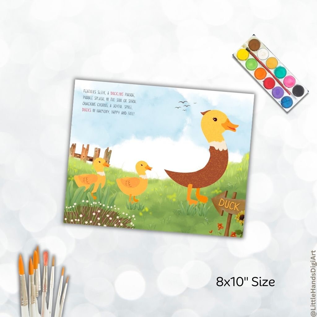 Duck Handprint DIY Activity Kids Bird Duck Handprint Poetry Farm ...