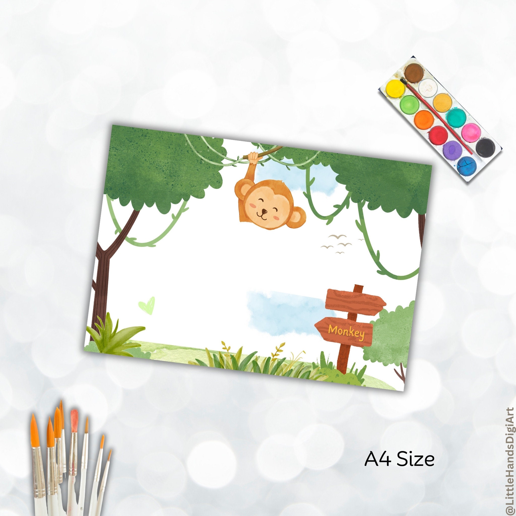 DIY Monkey Handprint Activity for Kids Monkey Handprint Jungle Animals ...