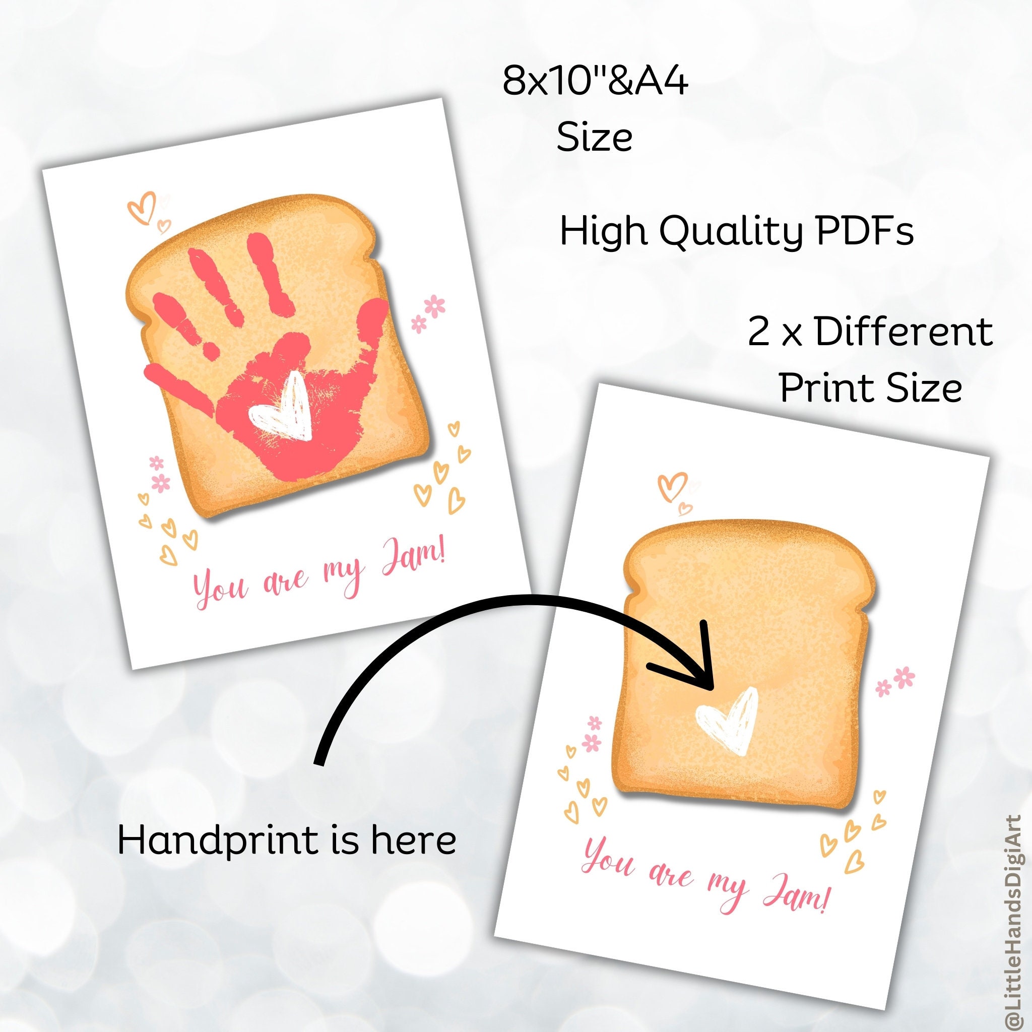 Valentines Day Handprint DIY Footprint Art You Are My Jam Funny Cute ...