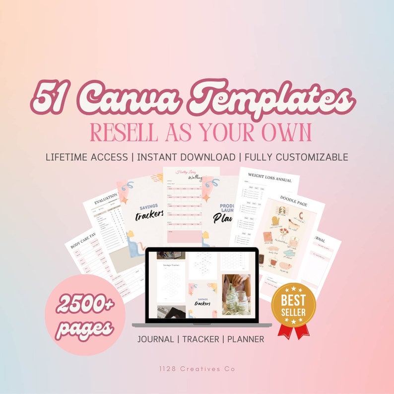 2500 Pages PLR Canva Template Bundle, PLR Products, 51 Canva PLR ...