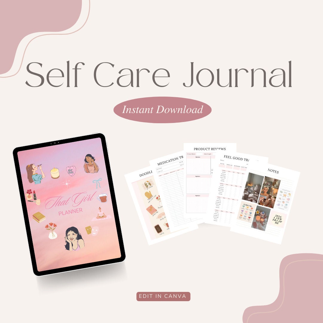 Self-care Planner, Printable Self-love Journal, Mental Health Worksheet ...