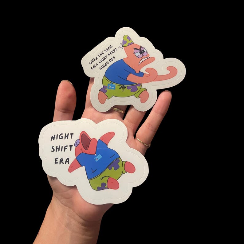 Spongebob Meme Stickers, Healthcare Stickers, Nursing, Laminated ...