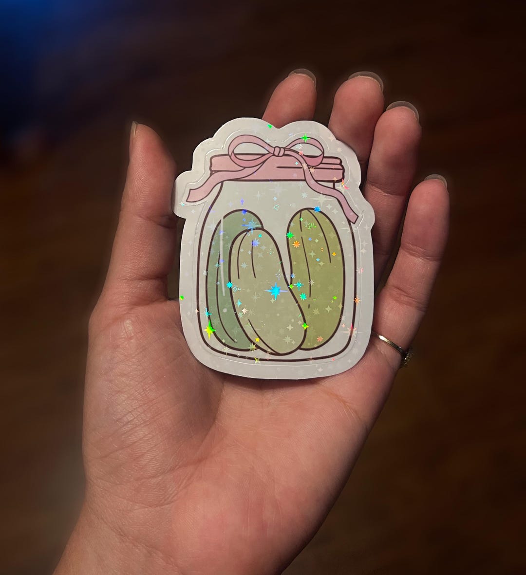 Pretty Pickle Sticker, Laminated Sticker, Easy Peel Sticker, Cute ...