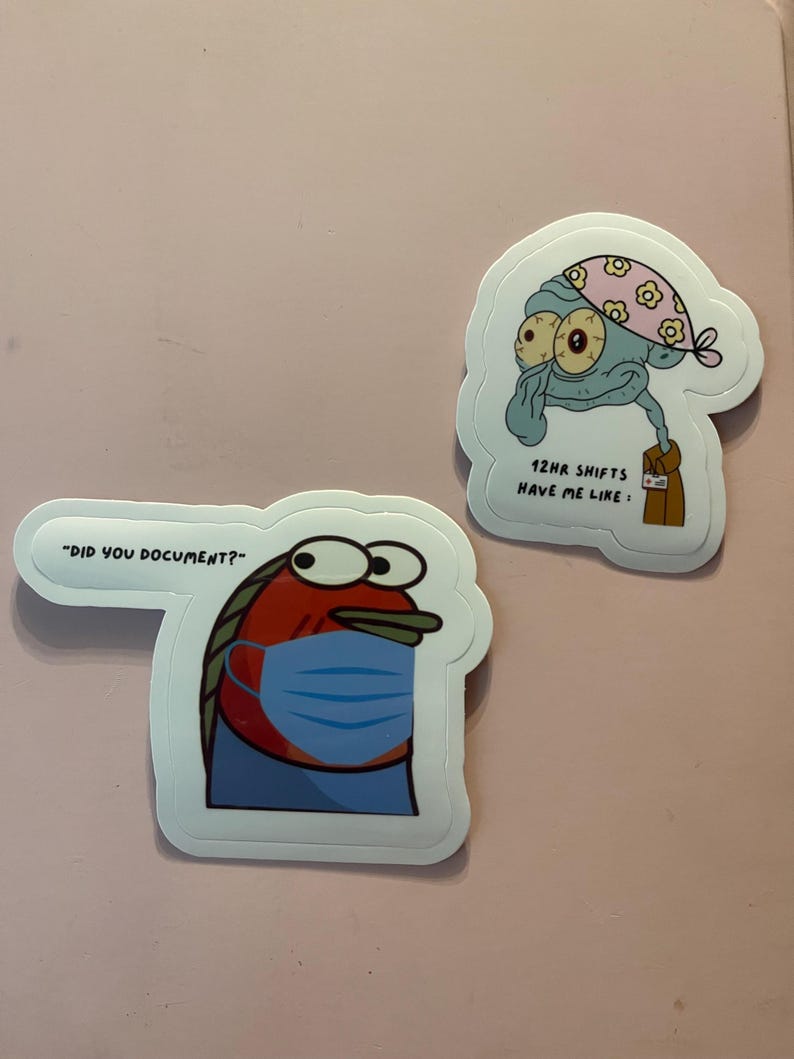 Spongebob Meme Stickers, Healthcare Stickers, Nursing, Laminated ...