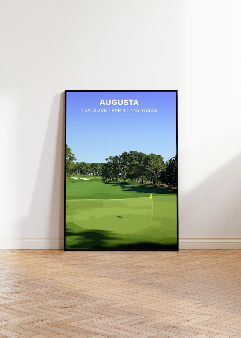 Augusta National Modern Golf Print | Tea Olive | Masters Golf Print ...